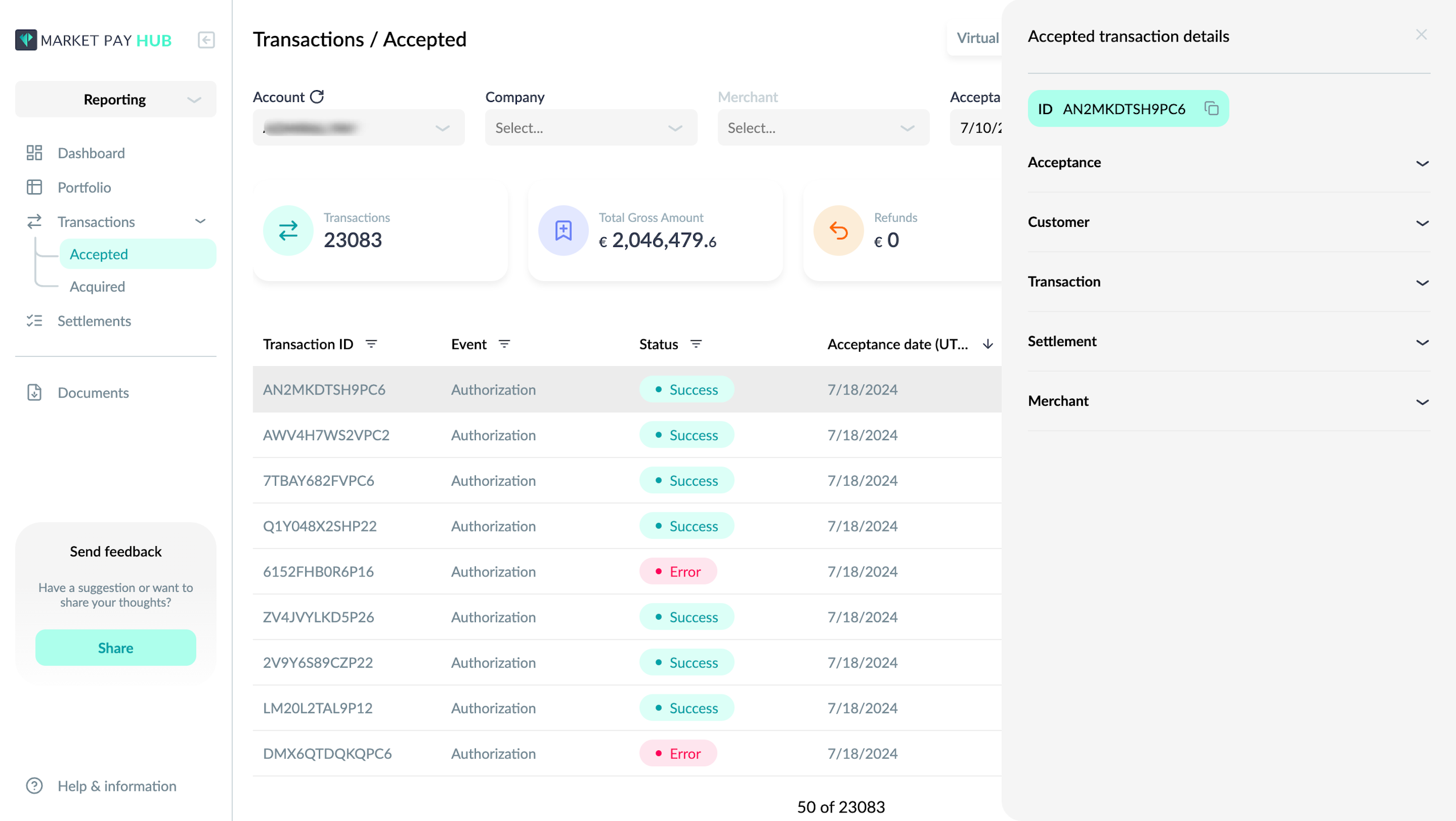 Explore Accepted Transactions Data – Market Pay Assist
